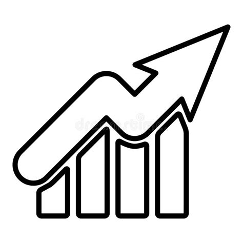 Growth Graph Up Outline Icon Financial Chart Arrow Linear Style Sign