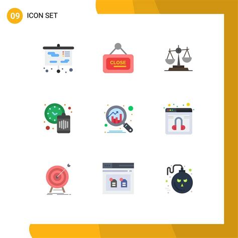 9 Thematic Vector Flat Colors And Editable Symbols Of Management Scales