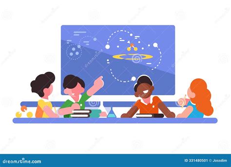 Classroom Science Lesson Cartoon Vector 331480501