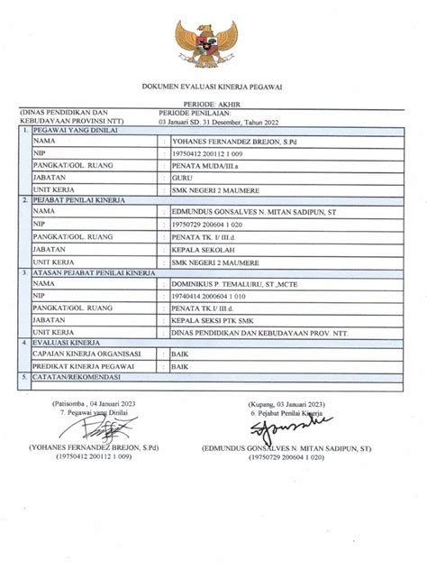 Dokumen Evaluasi Kinerja Pegawai Pdf