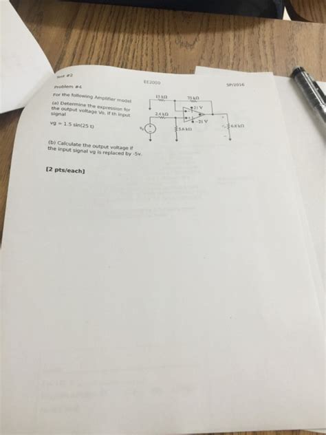 Solved For The Following Amplifier Model Determine The Chegg