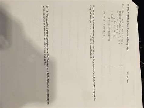 Solved Write The Output From The Following Code Write It Chegg Com