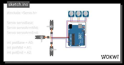 Lengan Robotik Wokwi Esp32 Stm32 Arduino Simulator