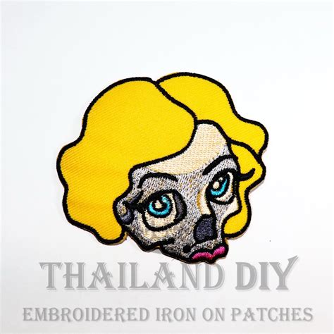 ☠ ตัวรีดติดเสื้อ งานปัก ลาย หัวกะโหลก ผู้หญิง สัญลักษณ์ Sexy Girl Lady Skull Patch Wop Diy ตัว