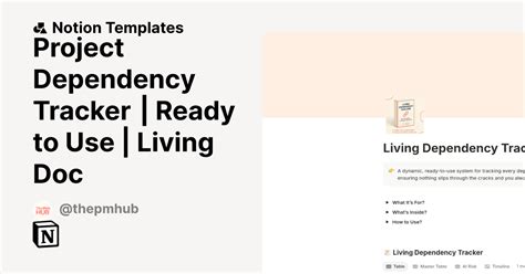 Project Dependency Tracker Ready To Use Living Doc Template By Pms