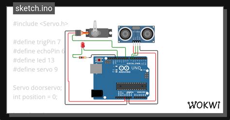 Servo Ultrasonic Sensorled Wokwi Esp32 Stm32 Arduino Simulator
