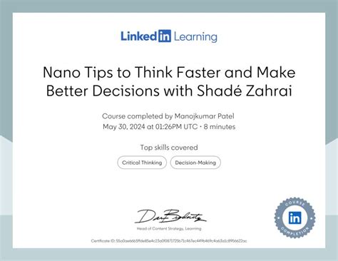 manojkumar patel on linkedin certificate of completion