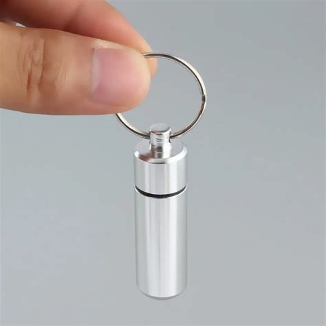 Держатель для ключей алюминиевый водонепроницаемый в форме пилюль коробка держатель бутылки