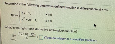 Solved Determine If The Following Piecewise Defined Function