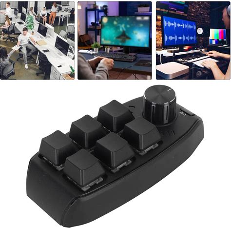 Gaming Keyboard 6 Keys 1 Knob Programmable Ergonomic Design Mini Keypad Red Switch Waterproof