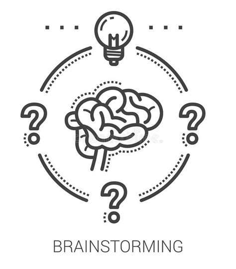 Brainstorming Line Infographic Stock Vector Illustration Of Creation Creativity 78645568