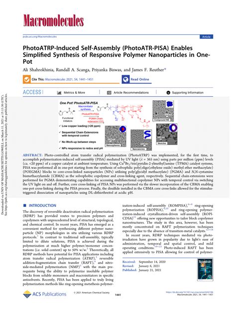 Pdf Photoatrp Induced Self Assembly Photoatr Pisa Enables