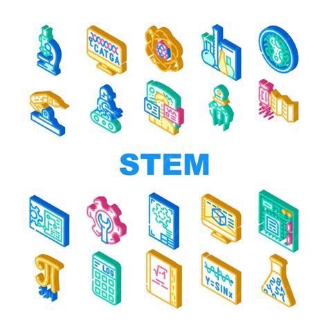 Premium Vector Stem Engineer Process And Science Icons Set Vector Educational Book And