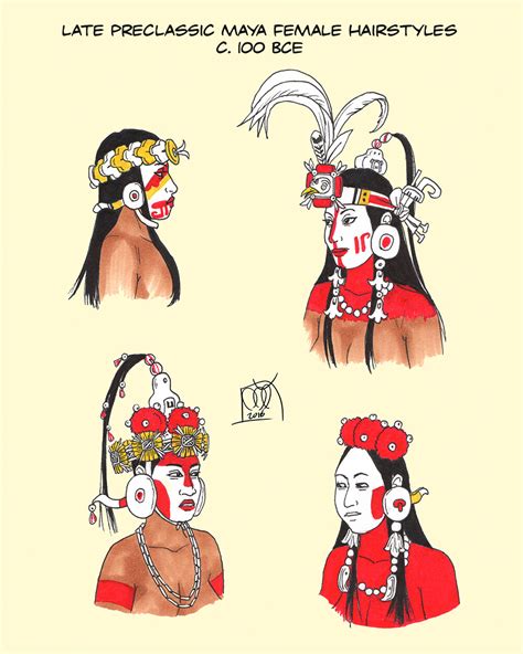 Artstation Preclassic Maya Hairstyles