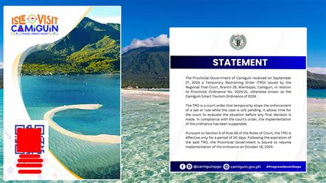 Court Issues 20 Day Tro Suspending Camiguin Qr Code Registration