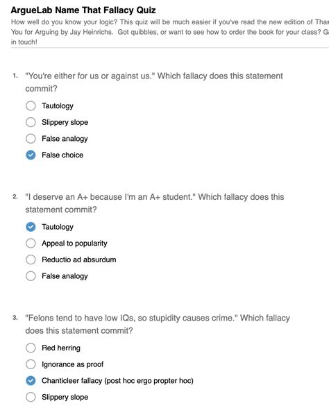 Fallacy Quiz Answers — Arguelab