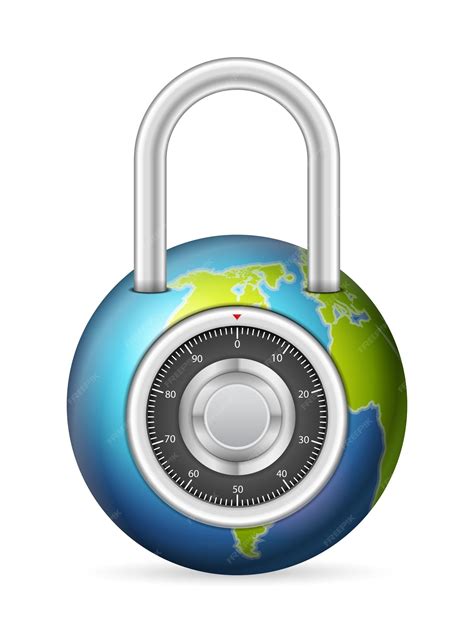 Premium Vector Padlock Globe