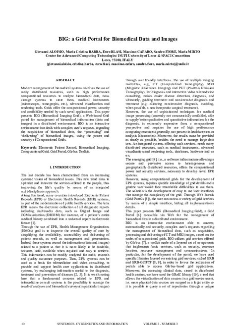 Pdf Big A Grid Portal For Biomedical Data And Images