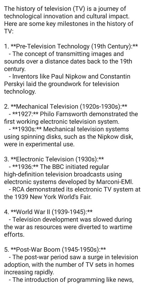 SOLUTION: History of tv - Studypool