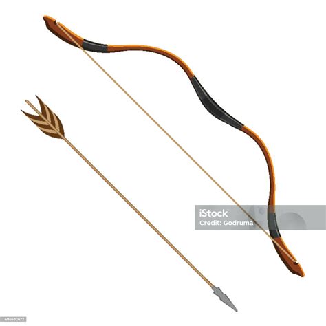 Bow And Arrow Realistic Vector Illustration Of Projectile Weapon Stock Illustration Download