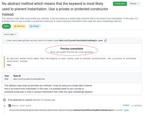Code Scanning Alert Doesnt Find File In Repository · Issue 34 · Pmd