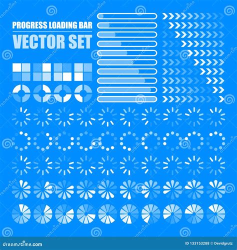 Progress Loading Bar Set Of Indicators Download Progress Web Design Template Interface