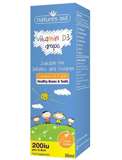 3 Pack Natures Aid Vitamin D3 400iu Drops 50ml 3 Pack Bundle