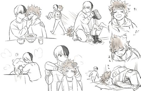 Betsu Aka2 Midoriya Izuku Todoroki Shouto Boku No Hero Academia Bones Company Shounen