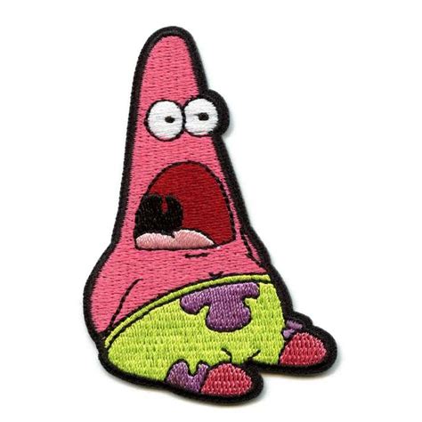 Spongebob Shocked Patrick Patch Nickelodeon Cartoon Tv Embroidered Iron