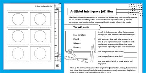 Artificial Intelligence Ai Bias Worksheet For 3rd 5th Grade