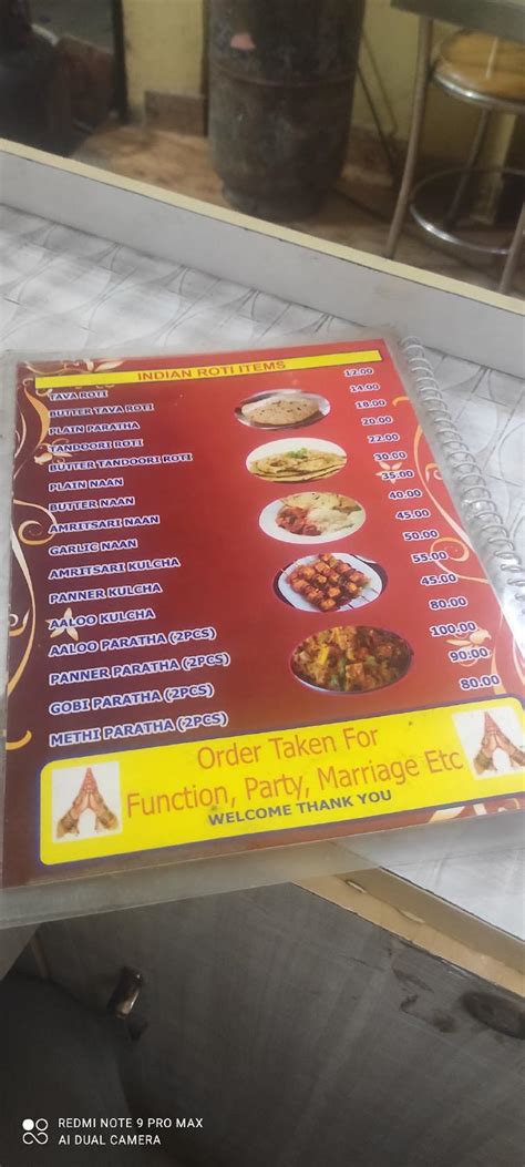 Menu At Roshan Punjabi Dhaba No 1 Chennai