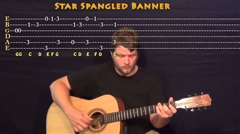 The Star Spangled Banner Guitar Solo Cover Lesson With Tab Youtube
