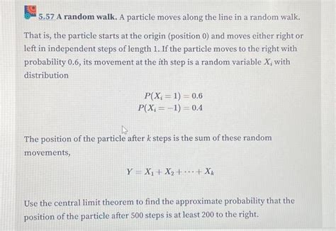 Solved A Random Walk A Particle Moves Along The Line Chegg