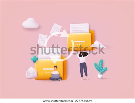 Transfer File Data Between Folder Transmission Stock Vector Royalty