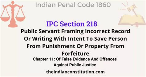 Ipc Section 218 Public Servant Framing Incorrect Record Or Writing With Intent To Save Person