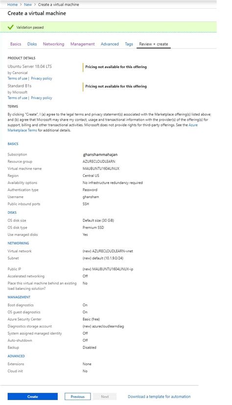 how to create a linux virtual machine in azure ghansham mahajan