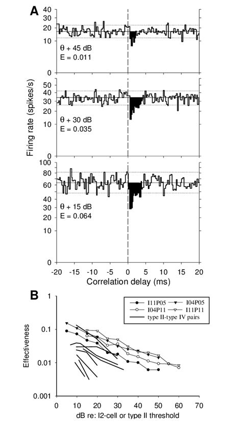 A Cross Correlograms Derived From Spike Trains Of One I2 Cell And One Download Scientific