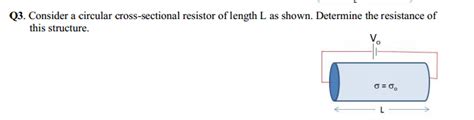 Solved Consider A Circular Cross Sectional Resistor Of