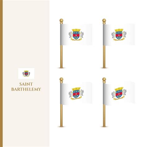Premium Vector Waving Saint Barthelemy Flags 3d Vector Illustration