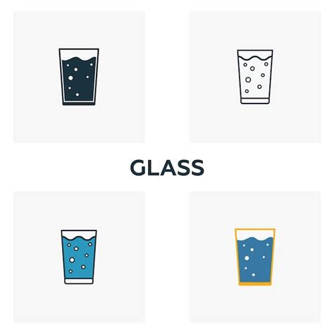 Premium Vector Glass Icon Set Four Elements In Diferent Styles From Bar And Restaurant Icons