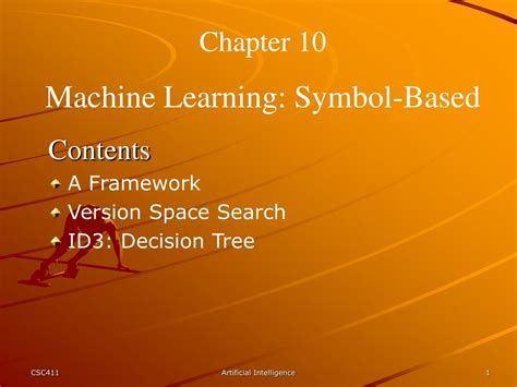 ppt chapter 10 machine learning symbol based powerpoint presentation