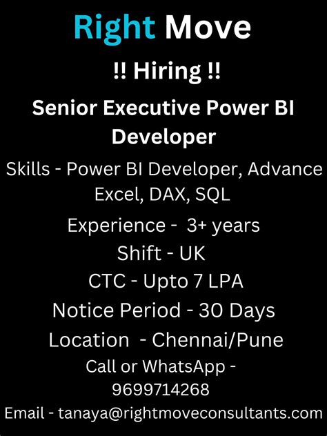 Tanaya S On Linkedin Powerbi Sql Dax Advanceexcel Hiring Rightmove