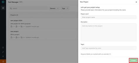 Create Projects LambdaTest