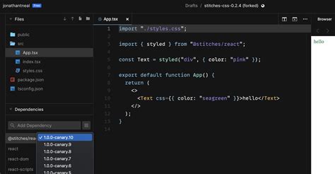 incorrect typing for `css` prop on canary · issue 715 · stitchesjs