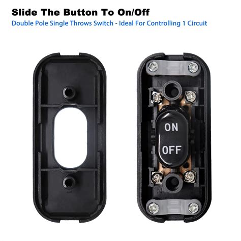 Buy Aleoed Black Inline Cord Switch Ac 250v 6a On Off Dpst Control Rocker Button Switch For