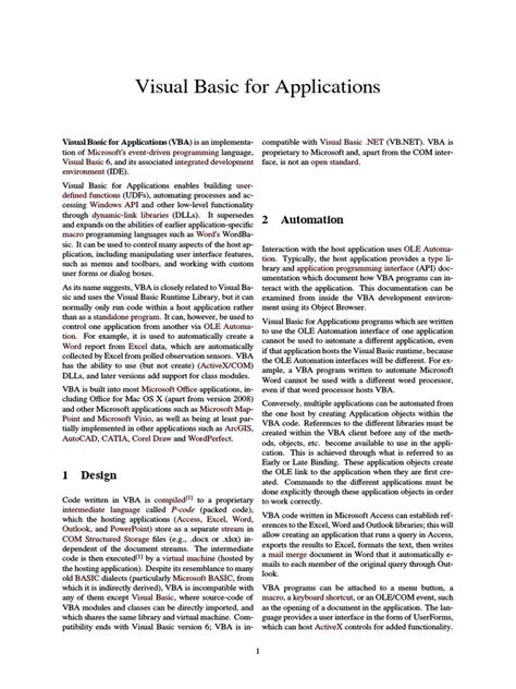 visual basic for applications pdf visual basic for applications