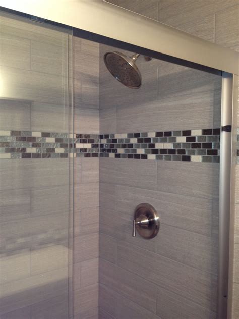 Leonia Silver 6x24 Glass Tile For Shower Walls