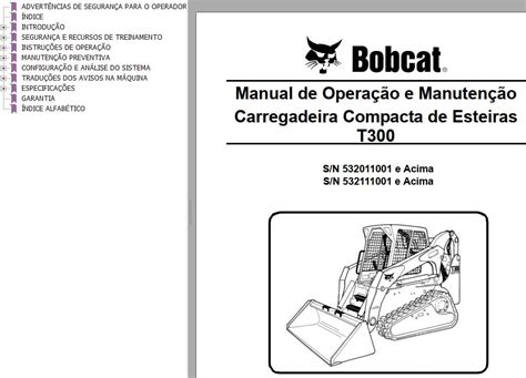Bobcat Loader T300 Operation Maintenance Manual PT