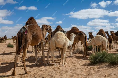 Premium Photo Herd Of Camels On Moroccan Sahara Camels In The