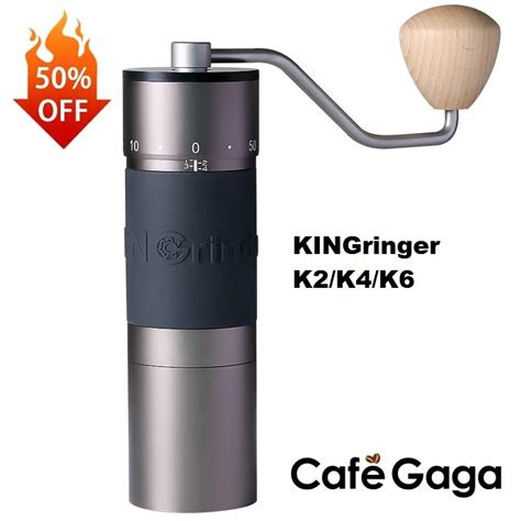 Kingrinder 수동 커피 그라인더 휴대용 밀 420 스테인레스 스틸 티타늄 도금 버 그라인딩 K2 K4 K6 48mm Aliexpress
